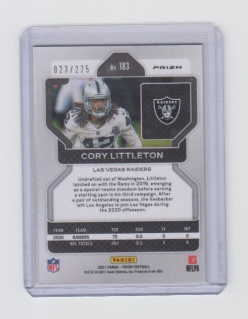 2021 Panini Prizm Cory Littleton Purple Cracked Ice Prizm #ed 023/225 ...