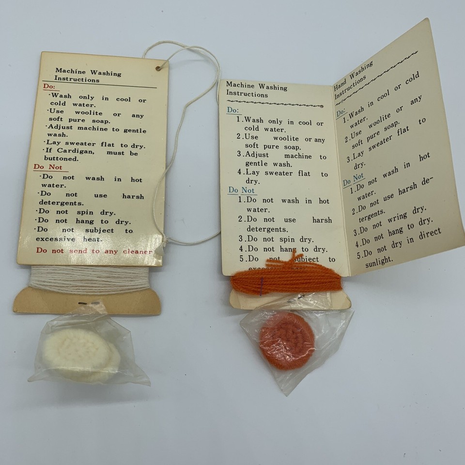 Kimlon by RBK Importers Vintage Clothing Tags And Spare Buttons Wash ...