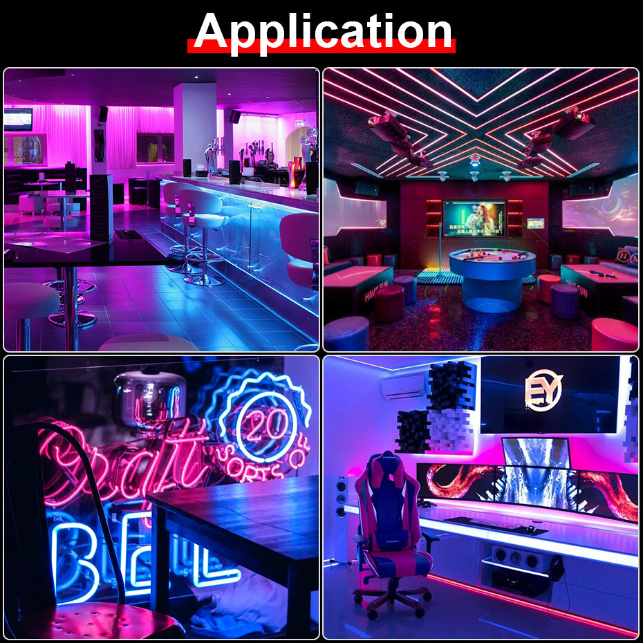 12V Double-side RGBIC LED Neon Light Strip Waterproof In/Outdoor Bar ...