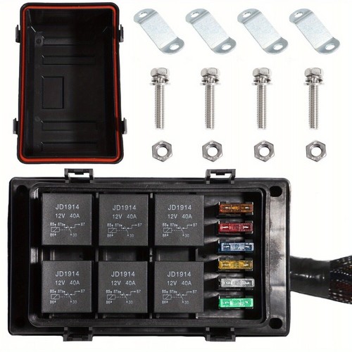 Auto Waterproof Fuse 5-Pin Relay Box Block Kit 10pcs ATC/ATO Blade for ...