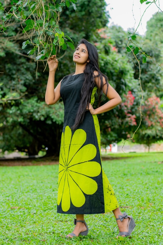 Frock sri ceylon Batik dress Handmade Women free Size quality 100% ...