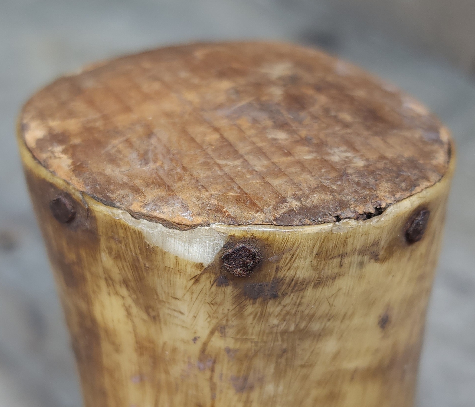 Antique Handmade Real Cow Bull Powder Horn Flask Gunpowder Holder ...