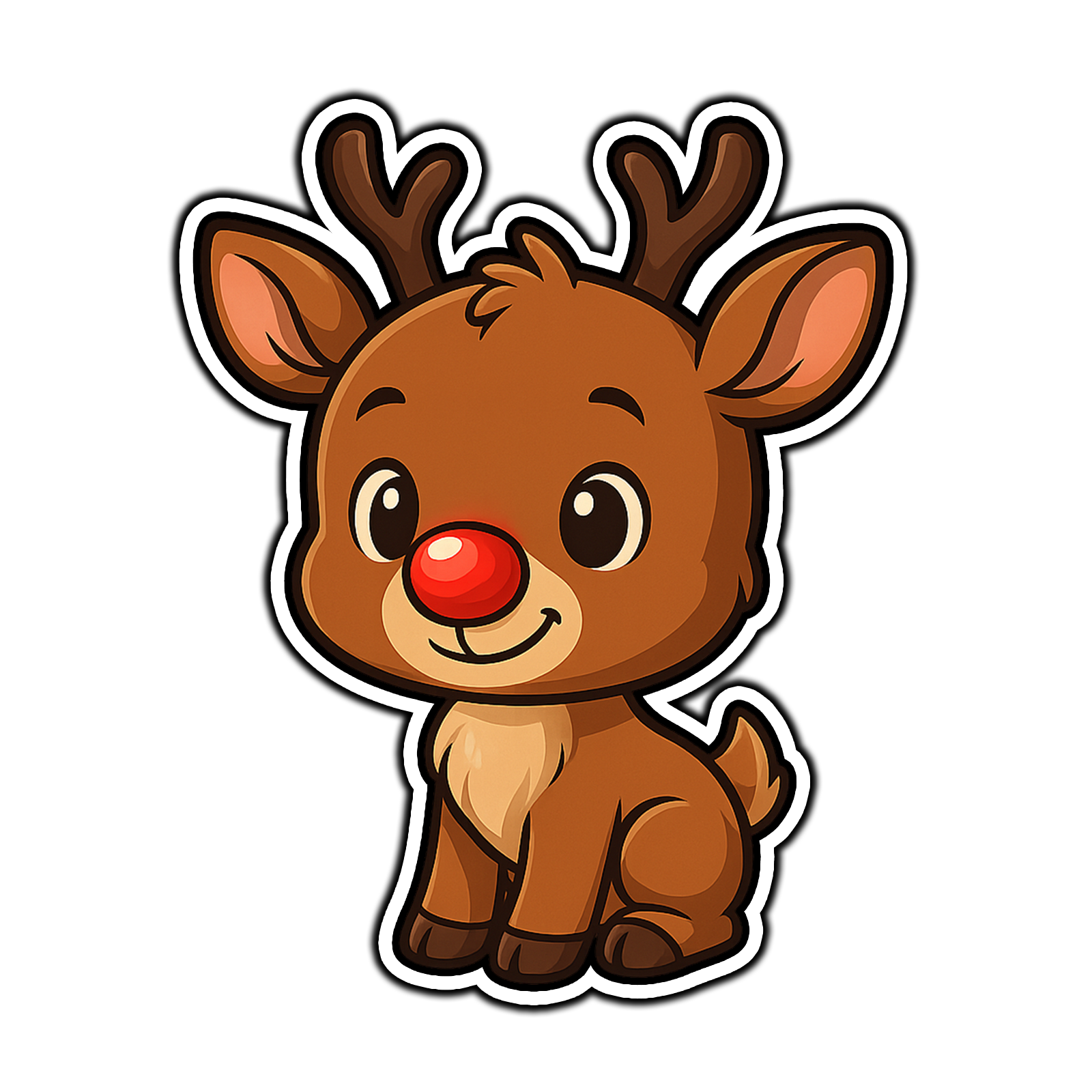Rudolph Reindeer Chibi #1 Christmas Sticker Waterproof Vinyl Decal Die ...
