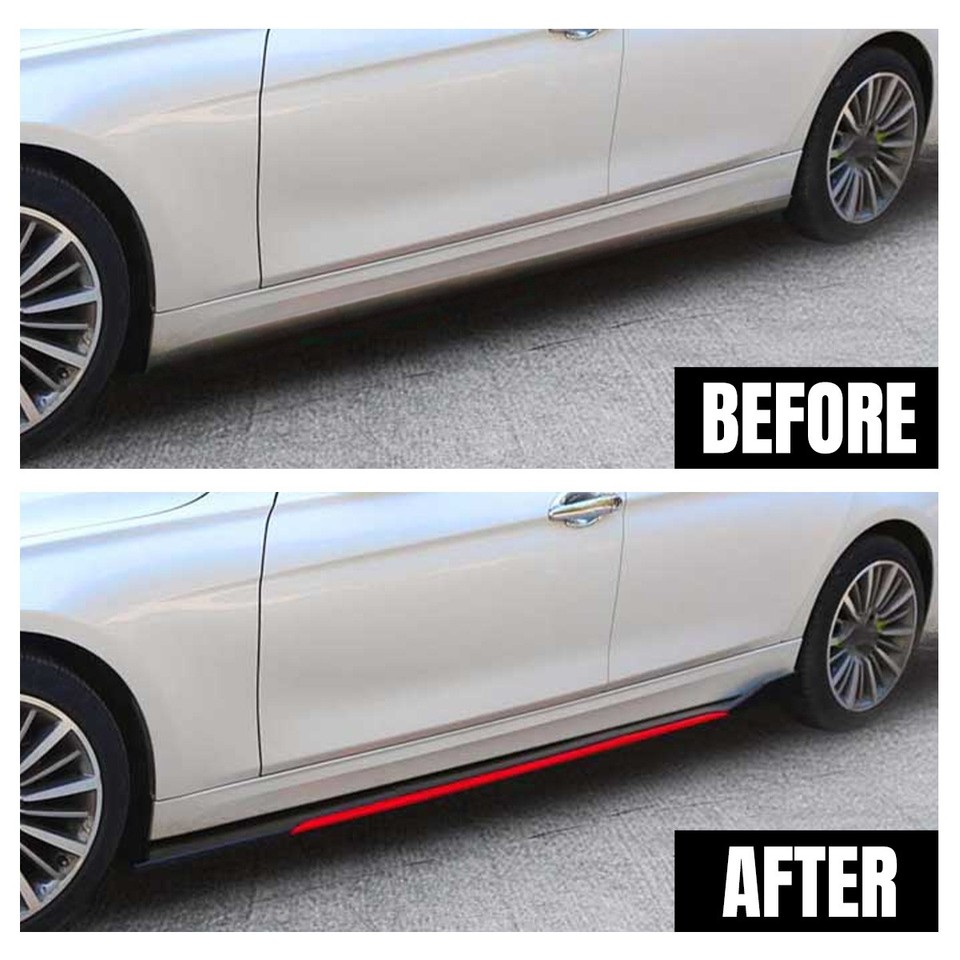 2.2m / 86.6" Red Line Side Skirt Extension Rocker Panel For Honda Civic ...