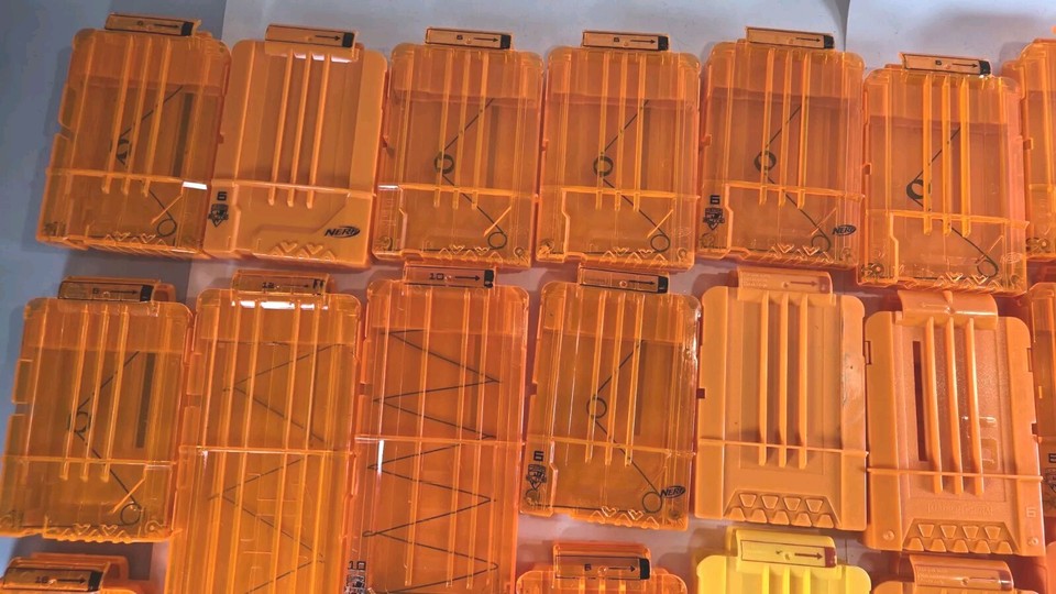 Nerf Gun Ammo Magazines Clips Lot of 50 (18, 12, 10, 8, 6) w/ some Off ...