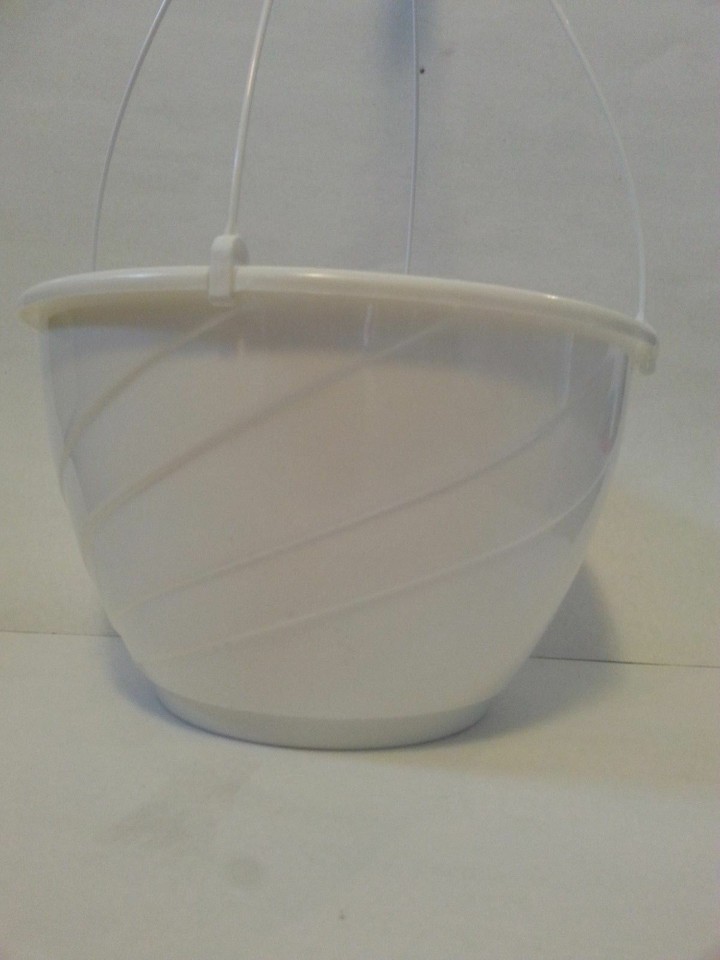 12" WHITE Plastic Hanging Baskets {Set of 10} - DECO SWIRL | eBay
