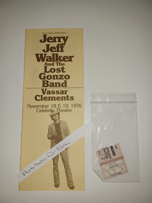 1976 Jerry Jeff Walker Celebrity Theatre Phoenix Concert Handout ...