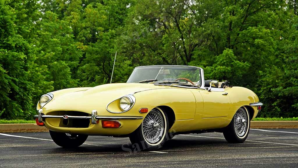 Retro Jaguar 1968 Vintage Car Yellow High Res Wall Decor Print Photo ...