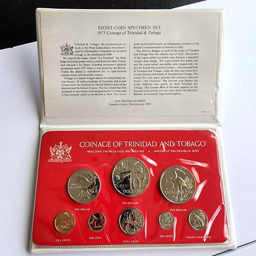 1975 Coins Of Trinidad And Tobago | BU 8 Coin Set Franklin Mint | Very ...