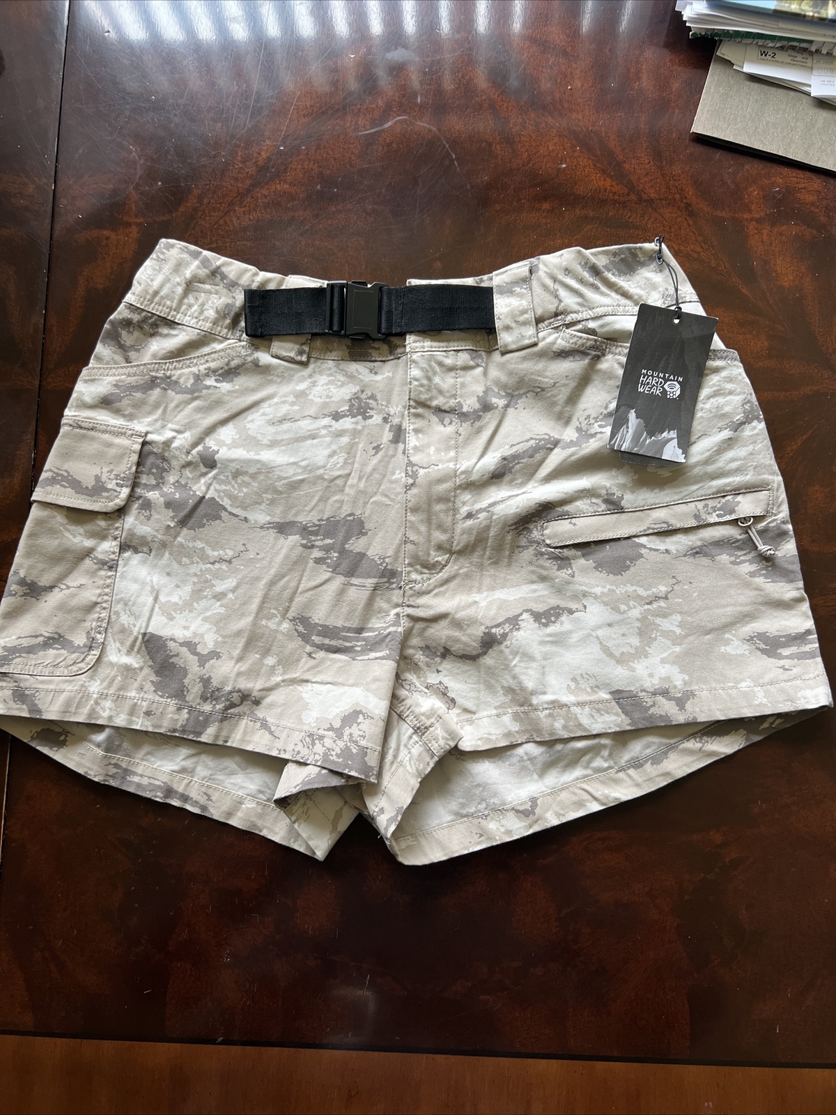 Mountain Hardwear Womens Size 12 Brown Camo Cargo Cascade Pass Belted Shorts-NWT | eBay
