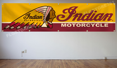 Indian Motorcycles Flag Banner 2x8Ft Garage Roadster Classic Wall Decor ...