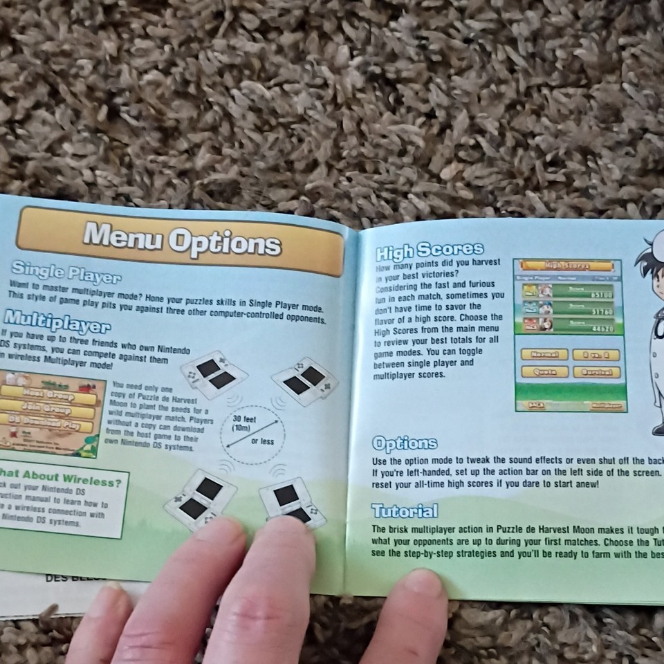 Natsume Puzzle de Harvest Moon Nintendo DS Manual Multiplayer E 2007 | eBay