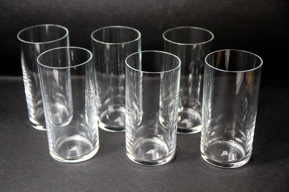 ALITALIA SET di 6 BICCHIERI da LIQUORE DRINK GLASS 170 ml FIRST CLASS ...