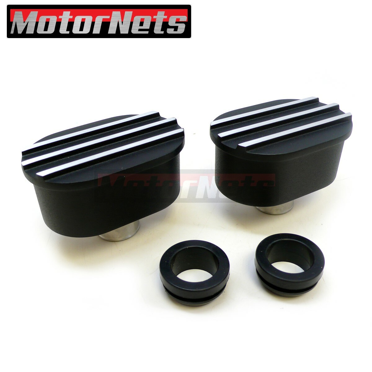 2x Finned Black Oval Aluminum Valve Cover Breathers Chevy Ford Mopar ...