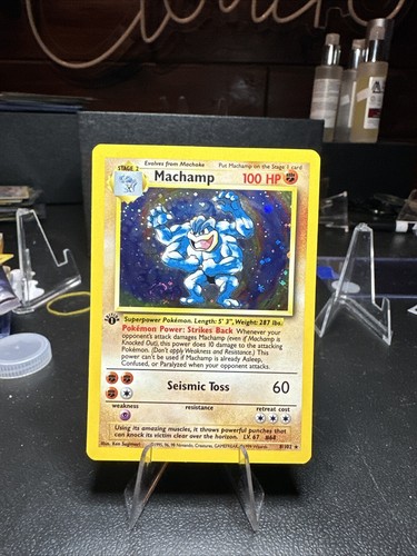 Pokémon TCG Machamp Base Set 8/102 Holo Unlimited Holo Rare SWIRL | eBay