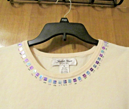 Silk/Nylon Women Top/Blouse *Judith Hart collection* sequin beaded XL ...