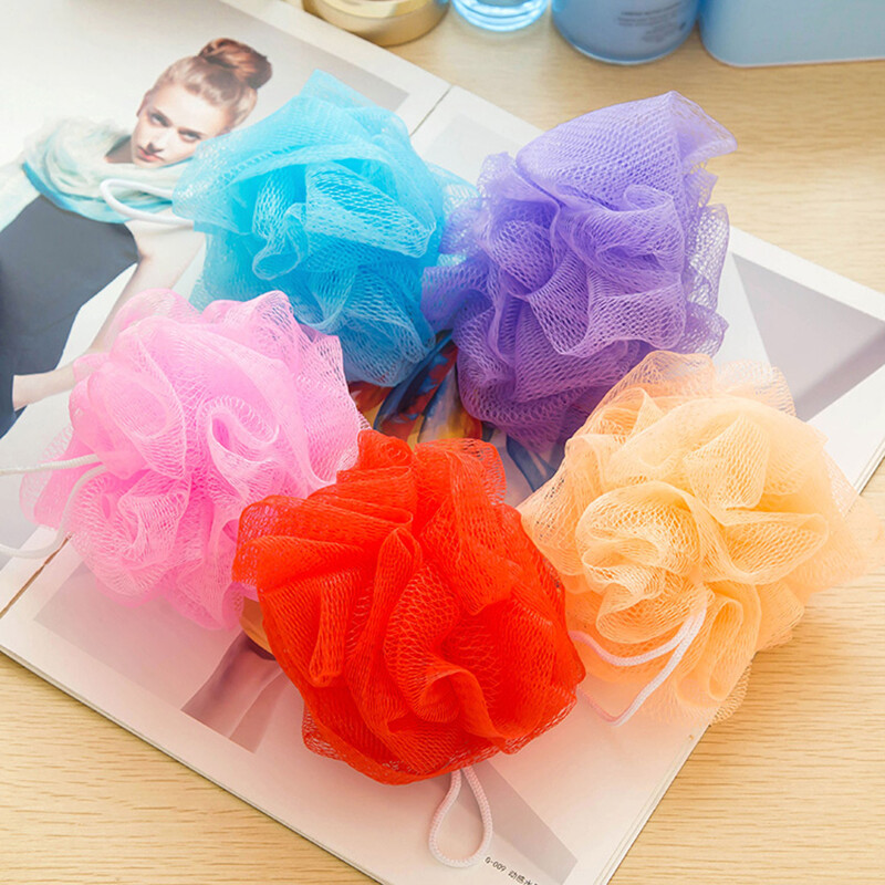 1/10PC Bath Shower Sponge Mesh Scrunchie Body Wash Shower Scourer Puff ...