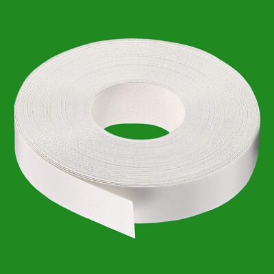 1 - 5m x 48mm White Smooth Pre-Glued Iron-On Melamine Worktop Edge Tape ...