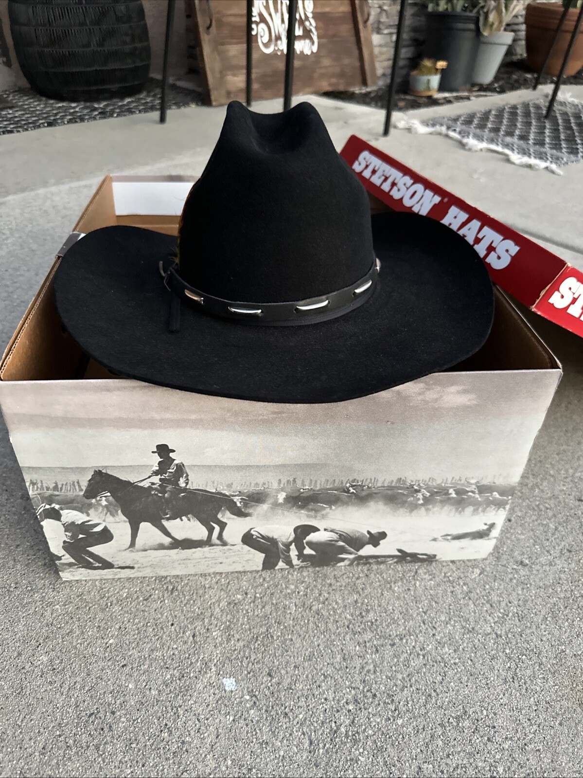 Stetson F2020 Rodeo Black cowboy hat 4X Sz 7 1/4 E… - Gem