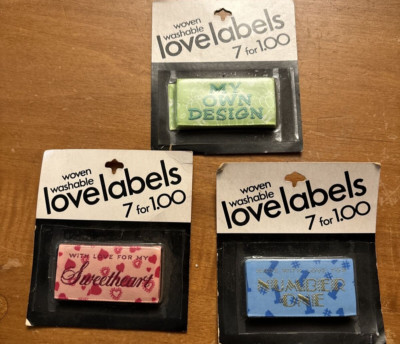 Woven Washable Love Labels Clothing Labels 3 new pks Sweetheart/My Own ...
