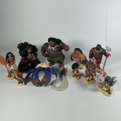 Disney Moana Figures Lot Of 10 Tamatoa Maui Hawk Pua Heihei Pele Te ...