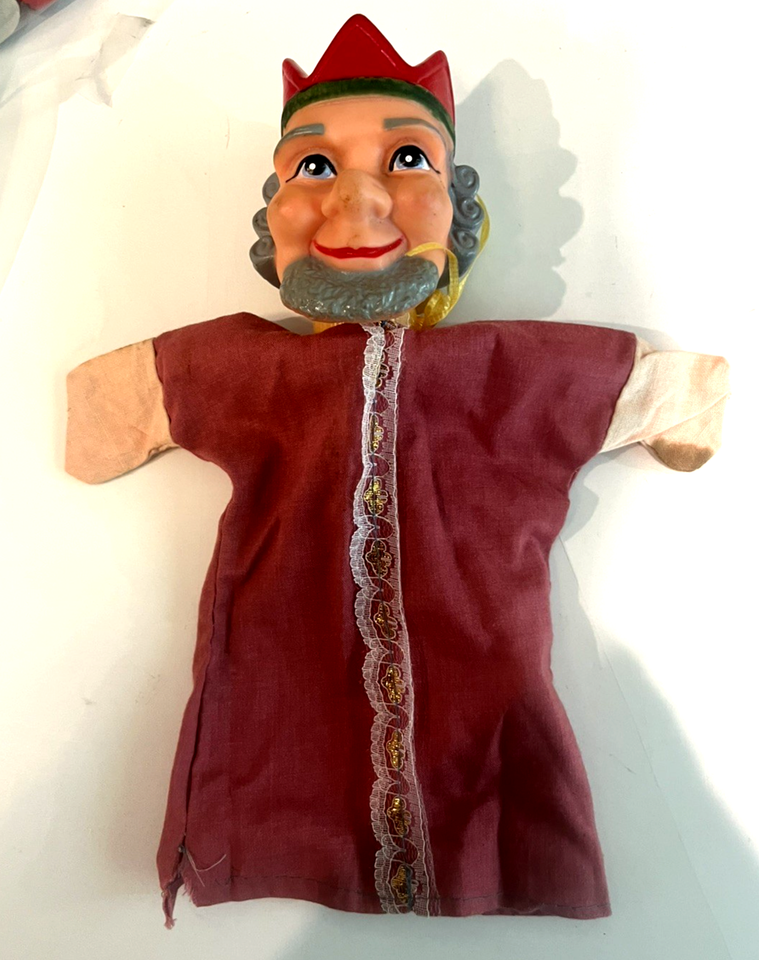 CHILDREN'S HAND PUPPETS: KING, QUEEN / PRINCESS + 1: VINYL RUBBER HEAD ...