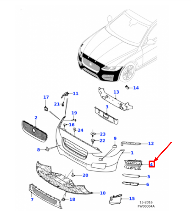 JAGUAR XF X260 Front Left Lower Grille T2H16765 NEW GENUINE | eBay UK