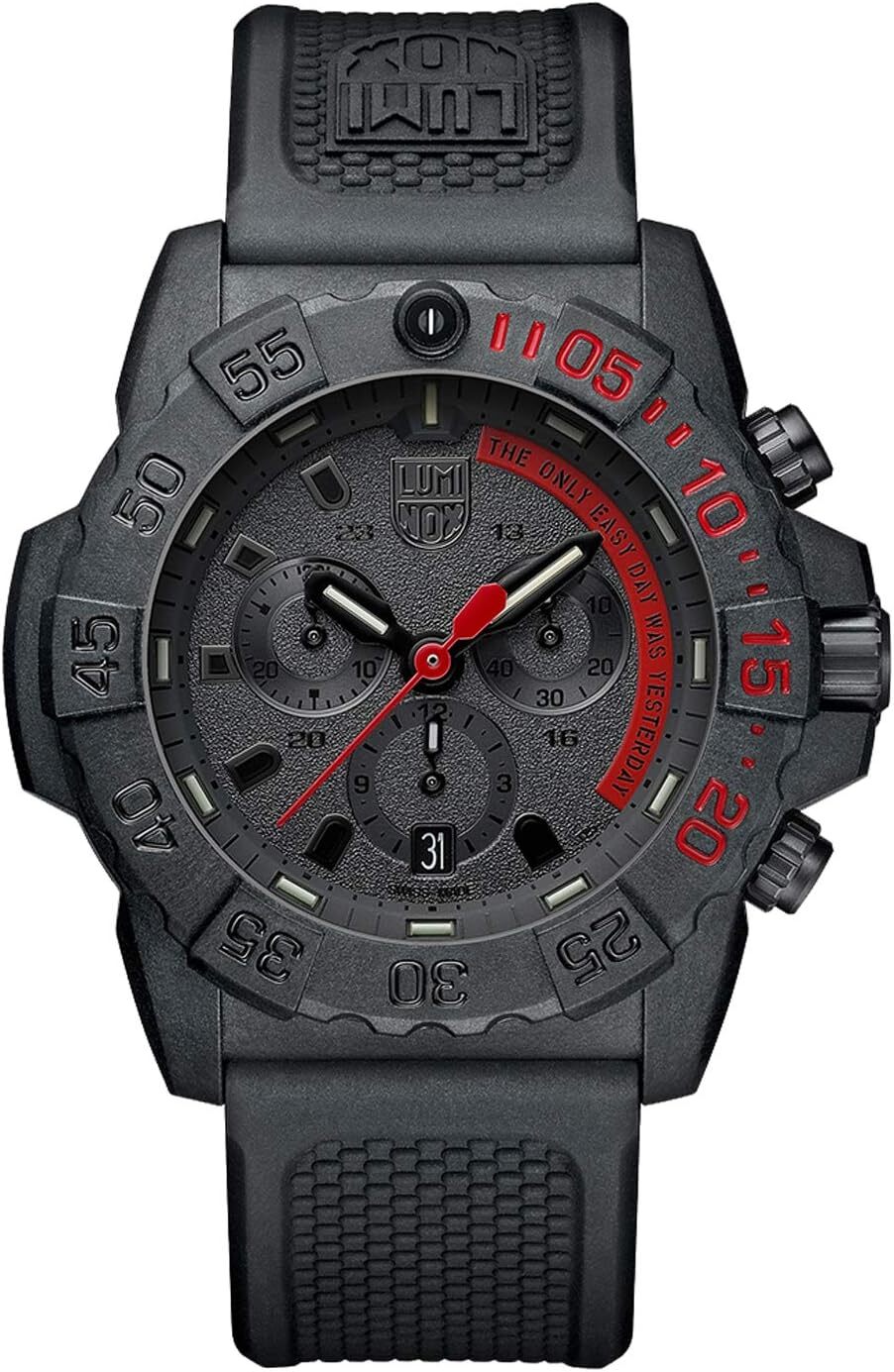Luminox XS.3581.EY Men's Navy Seal Military Dive Watch, Black/Red ...