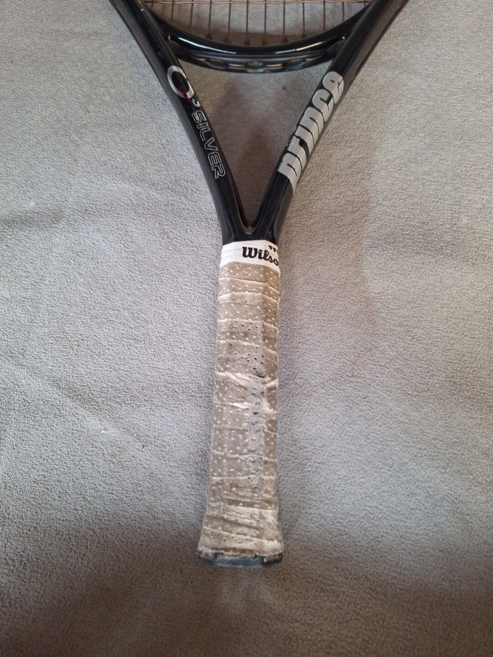 PRINCE O3 SILVER+ SILVER + OS OVERSIZE 118 TENNIS RACQUET 27.75" LONG C ...