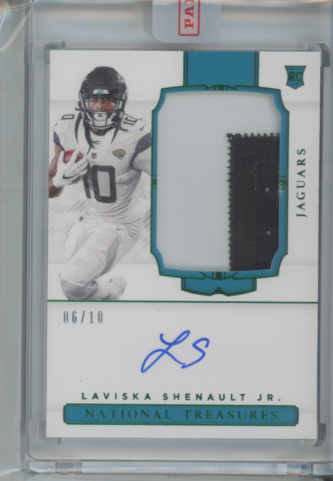 2020 Panini National Treasures Laviska Shenault Jr GREEN AUTO RPA PATCH ...