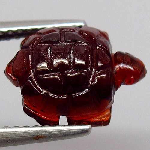 AFFLUENT! 5.60ct.Rare Turtle Carving Raspberry Red Rhodolite Garnet ...