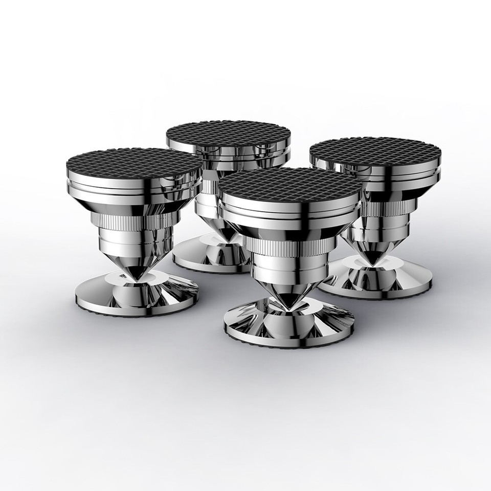 4Pcs Adjustable Stainless Steel HIFI Speaker Turntable Isolation Stand ...