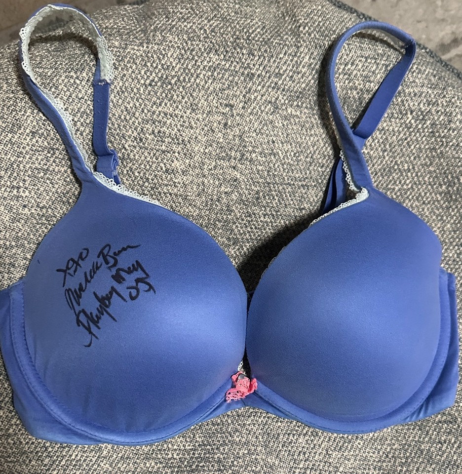 MICHELLE BAENA PLAYBOY VICTORIAS SECRET WORN 34D BRA SIGNED WITH PHOTOS ...