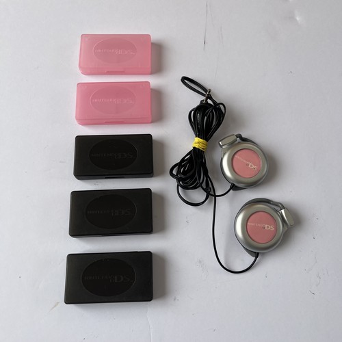 Nintendo DS Pink Earphones/Headphones & 5 Cartridge Cases for Games ...