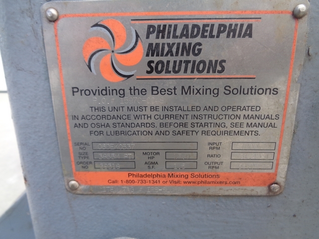 Used Philadelphia Mixing Solutions Gear Box 3855M PTM 15 HP Ratio 31.40 ...