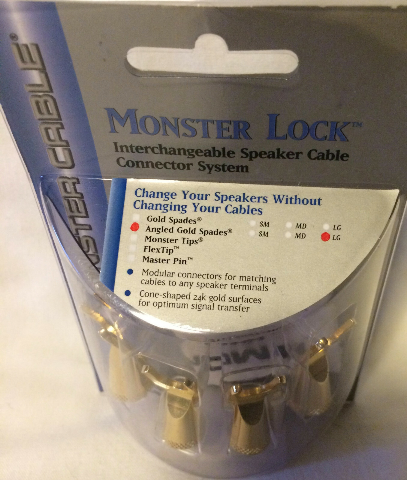 Monster Lock Angled Spades Size L - Speaker Cable z2 bi-wire biwire Z ...