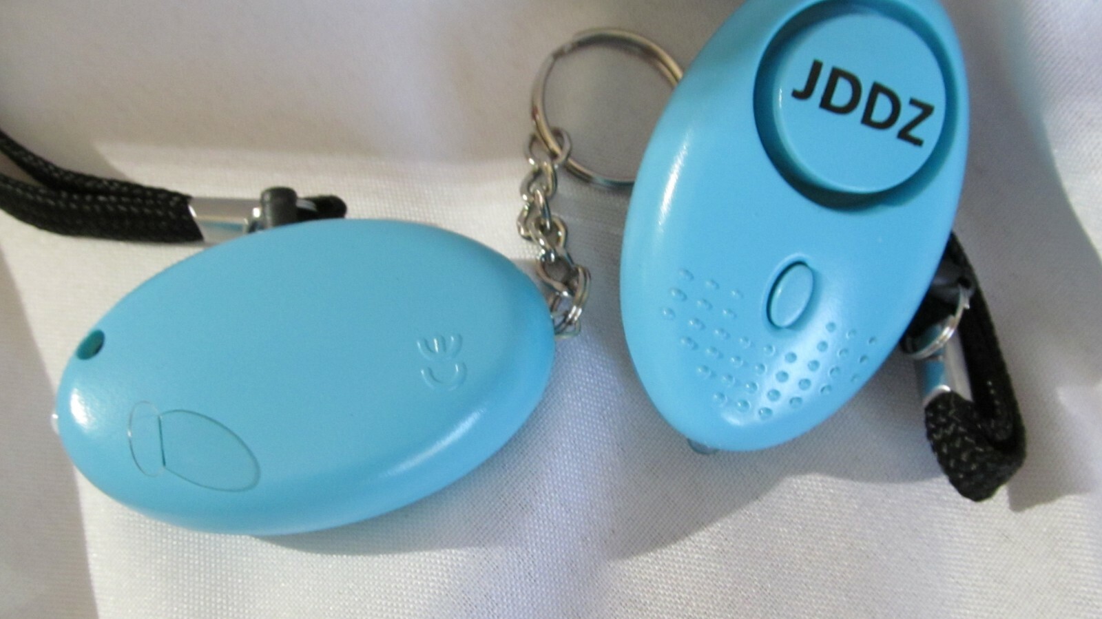 Blue Personal Body Alarm & Flashlight Keychian Clip Rip Cord Activation ...