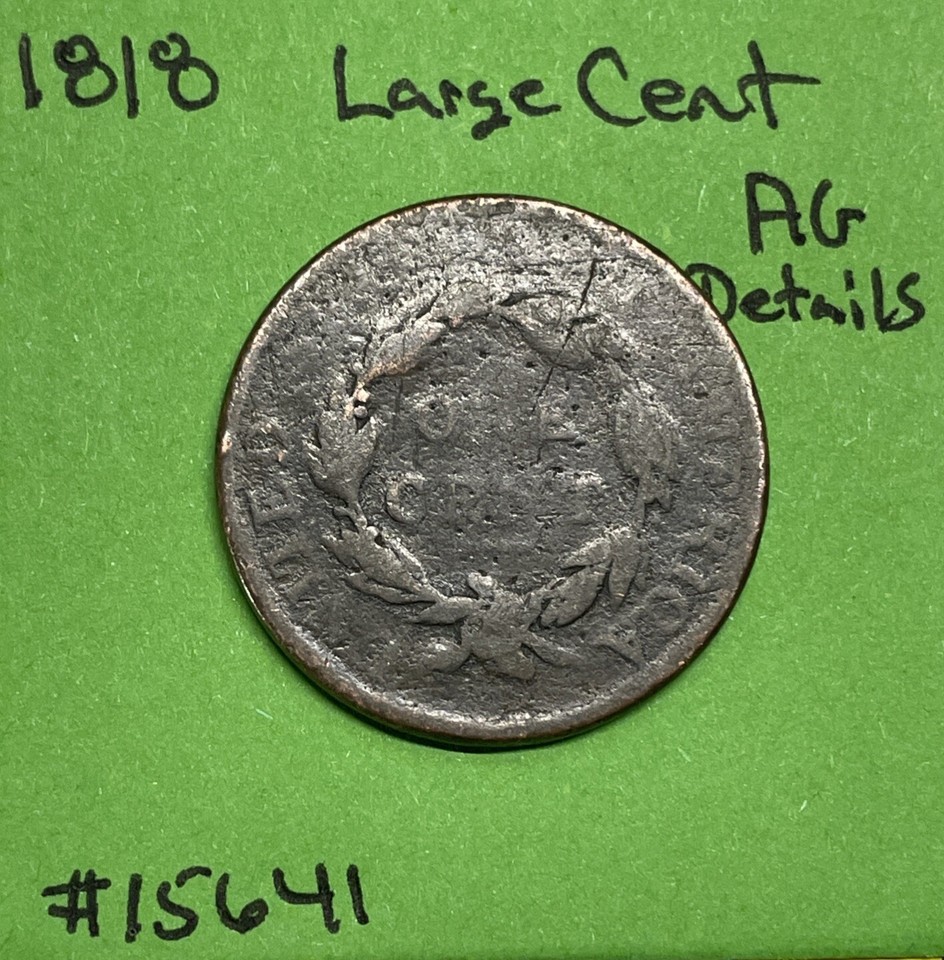 1818 Coronet Head Large Cent 1c AG About Good Details | eBay