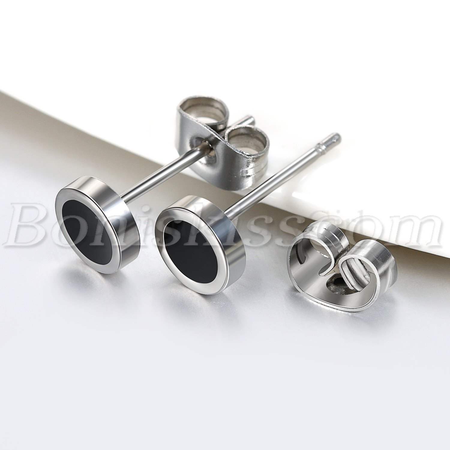 2pcs 10mm Men Women Stainless Steel Round Screw Back Ear Plugs Studs ...