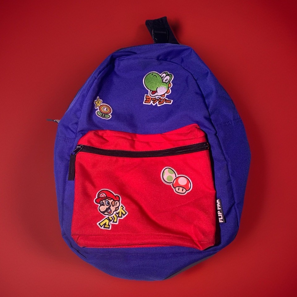 *SUPER RARE* FLIP PAK NINTENDO YOSHI/ SUPER MARIO REVERSABLE BACKPACK ...