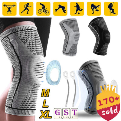 Knee Brace Knee Compression Sleeve Professional Sports Silicone Knee Support | eBay Australia