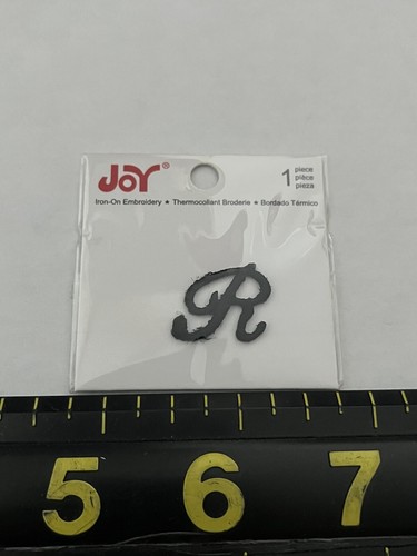 Teeny-Tiny 3/4” .75” Black R Letter Initial “R” Patch Fancy Cursive ...