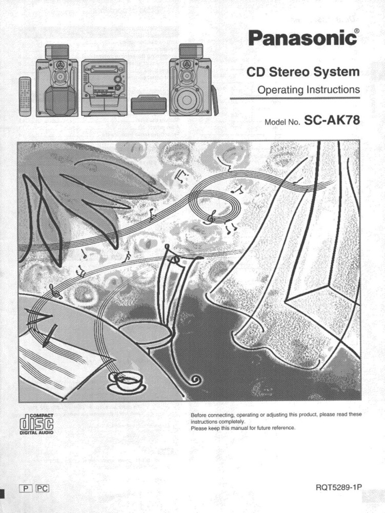 Panasonic SA-AK78 CD Stereo System Owners Instruction Manual | eBay