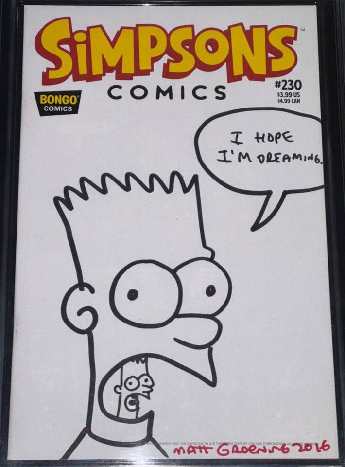 Matt Groening "The Simpsons" Signed Autographed Sketch Art Work Comic ...
