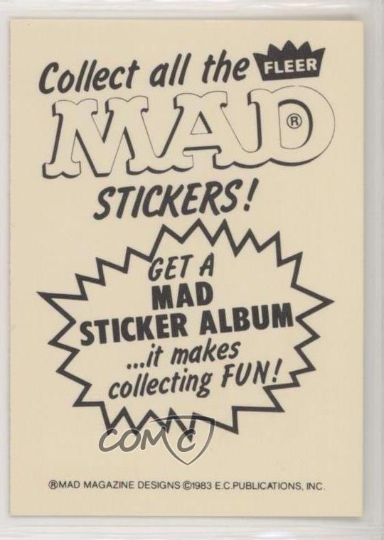 1983 Fleer Mad Stickers Trouble What--Me Worry? Small (Ad Back) #WHMW.1 ...