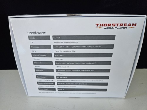 NEW! Thorstream Elite X Quad Core Wifi 4K UHD Streaming TV Media Box w/ Remote | eBay