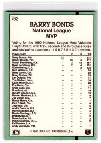 1991 Donruss #762 Barry Bonds | eBay