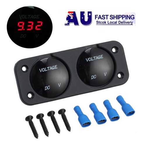 Digital LED Volt Meter Dual Battery Monitor Boat Voltage Marine Gauge ...