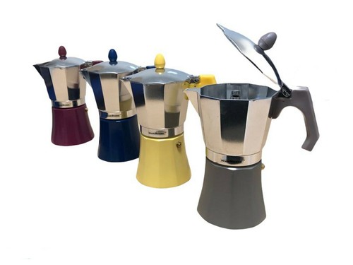 Caffettiera colorata moka 6 tazze macchina del caffè in alluminio per ...