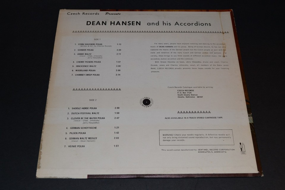 Dean Hansen and his Accordions~Czech Records~Polkas and Waltzes~FAST SHIPPING | eBay